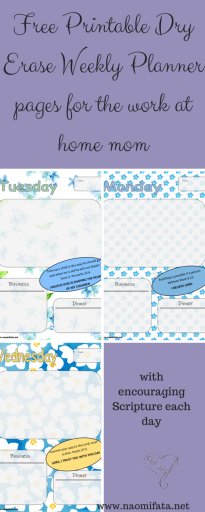Free Printable Calender for Work at Home Moms - Naomi Fata